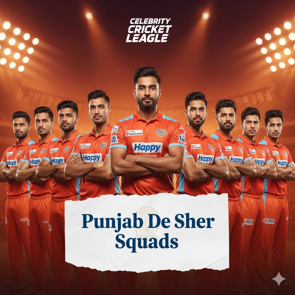 Punjab De Sher Squad CCL 2026: Punjab De Sher Players List